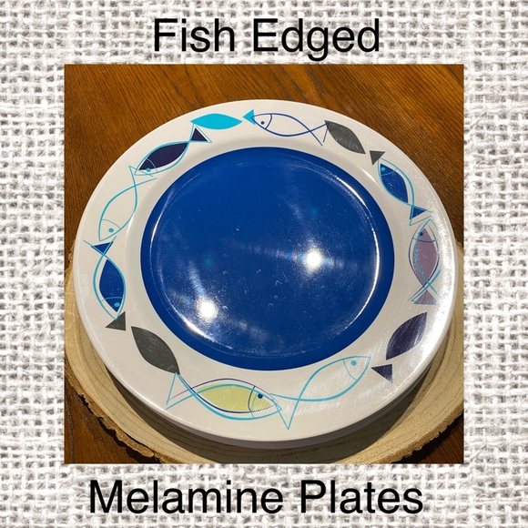 Dining | Fish Edged Melamine Plates Set Of 4 | Poshmark